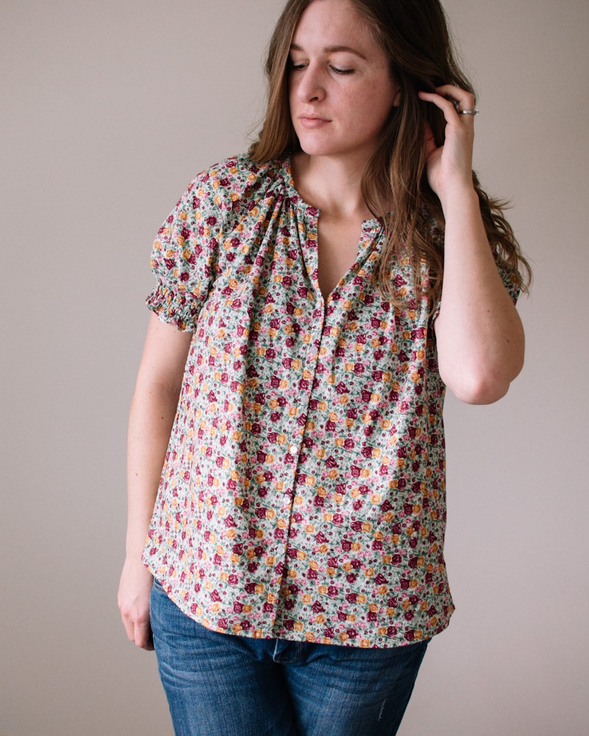 Roscoe Blouse (Button Up + Short Shirred Sleeves) – The Sewing Things Blog